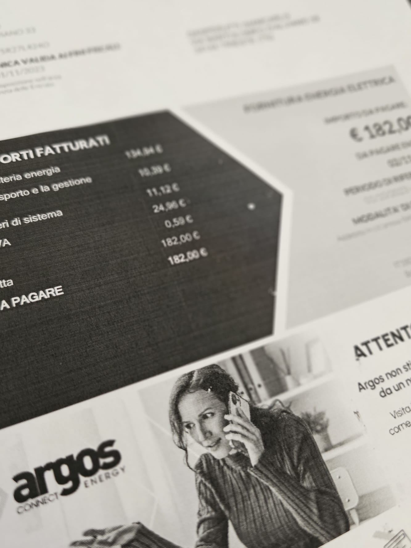 Argos S.p.A.: anomalie nell'emissione delle bollette di Novembre